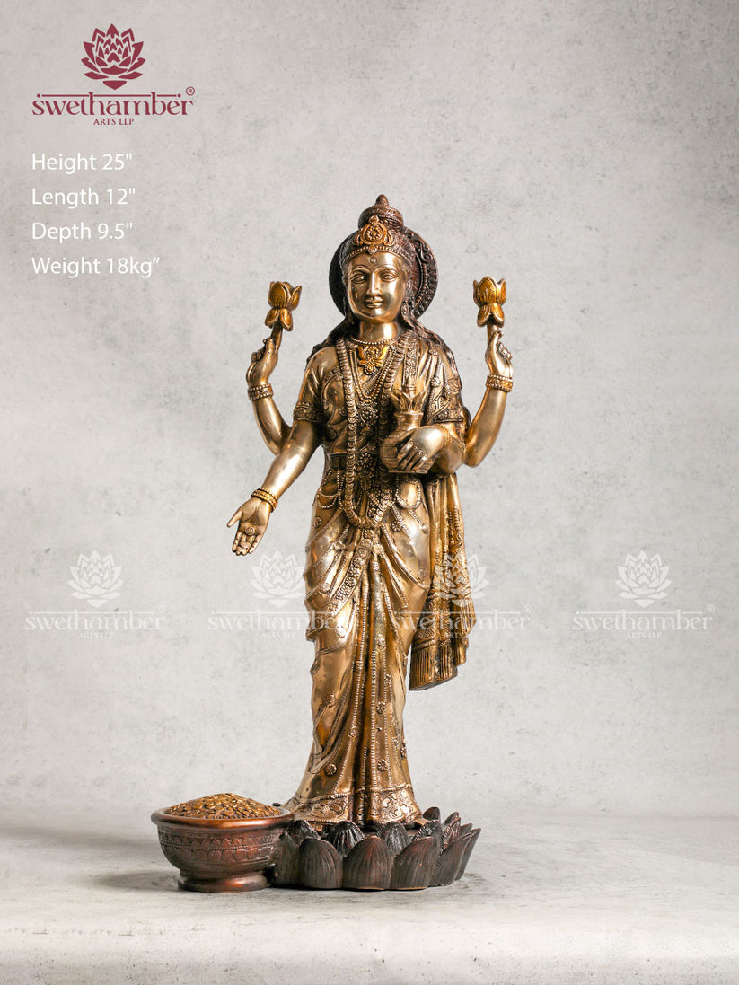 Goddess Standing Lakshmi statue – Swethamber Arts
